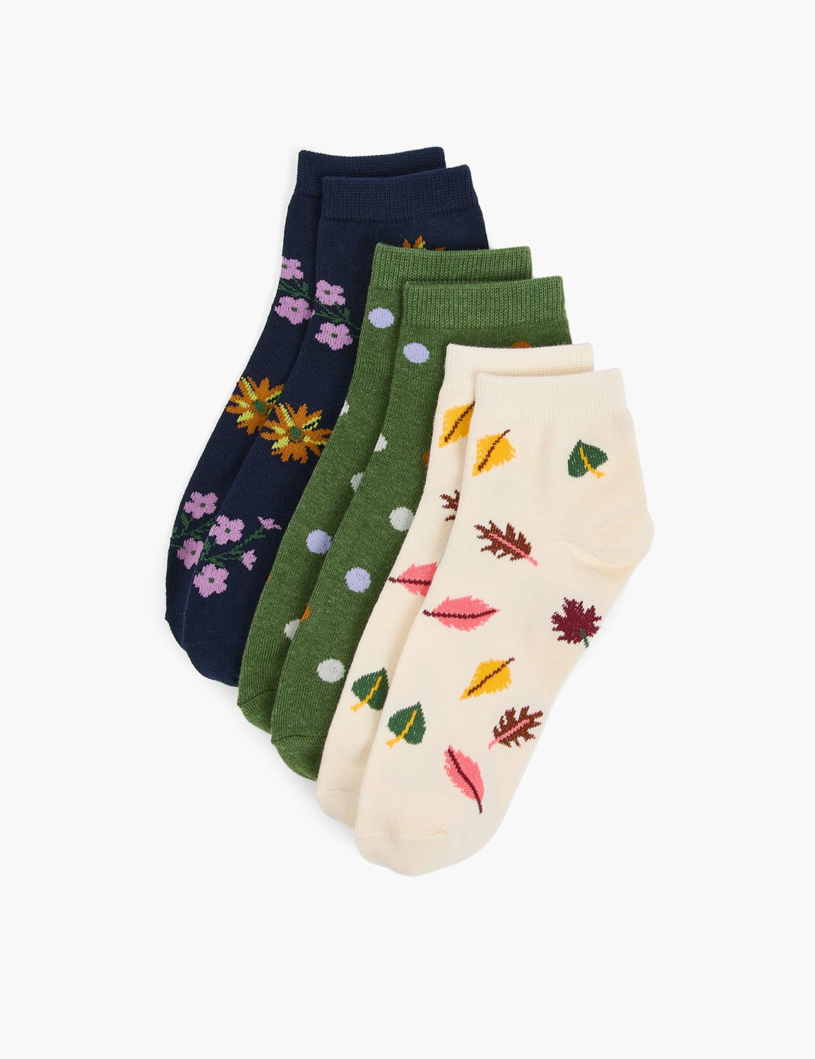ANKLE SOCK FALL FLORAL 3PK F 114312 | LaneBryant