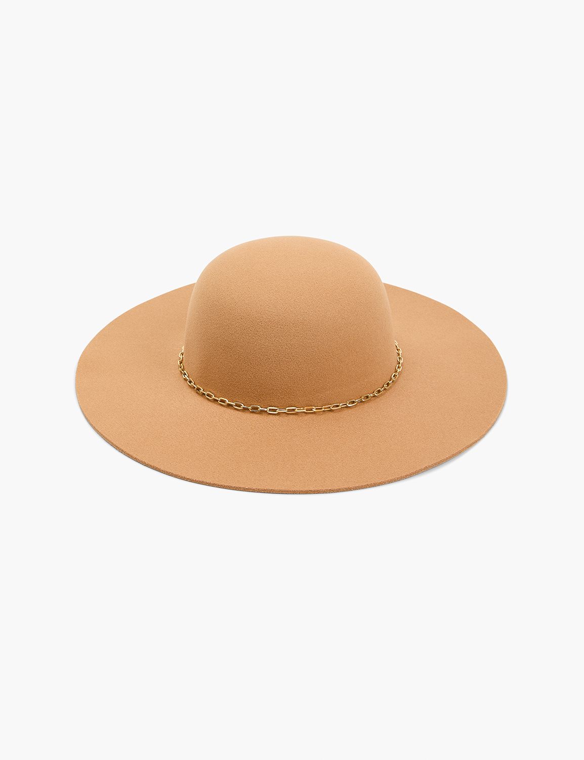 TAN WITH GOLD CHAIN ROUND FEDORA HA | LaneBryant
