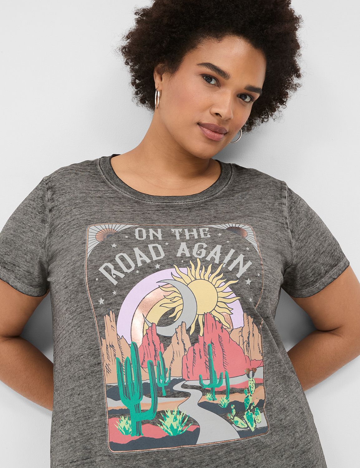 Short Sleeve Crew Neck Tee Graphic | LaneBryant