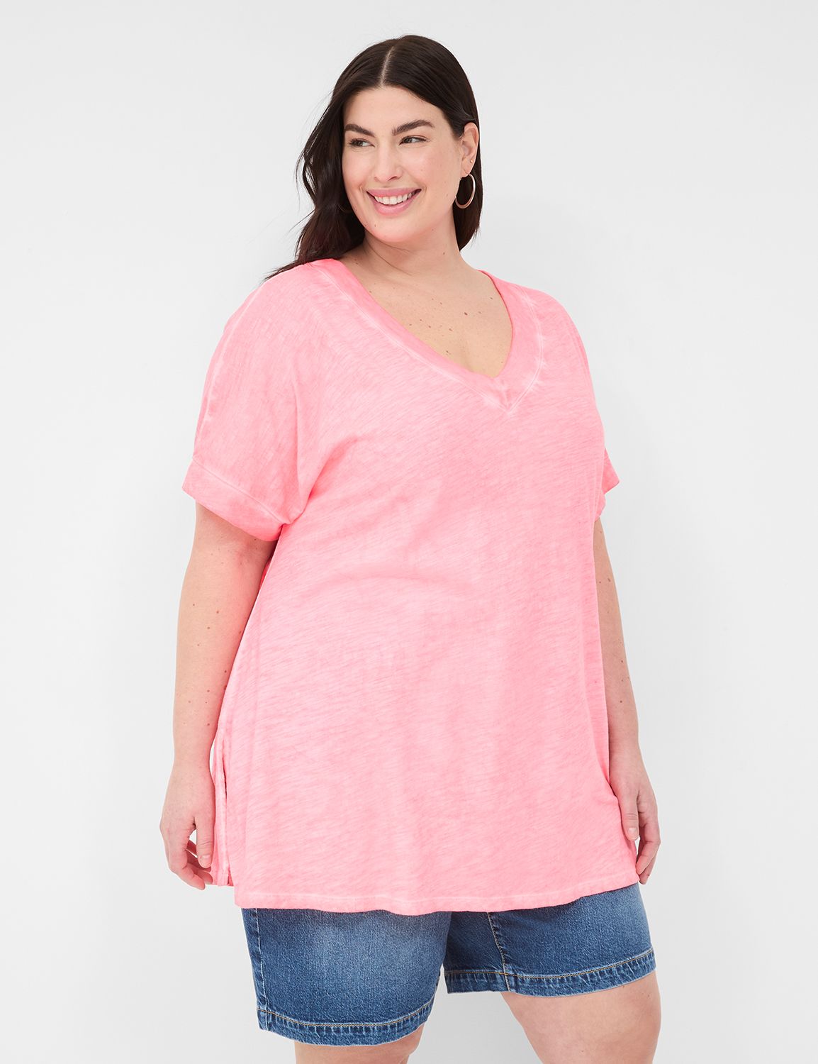 Casual Easy V Neck Tunic S 1140321 Lanebryant