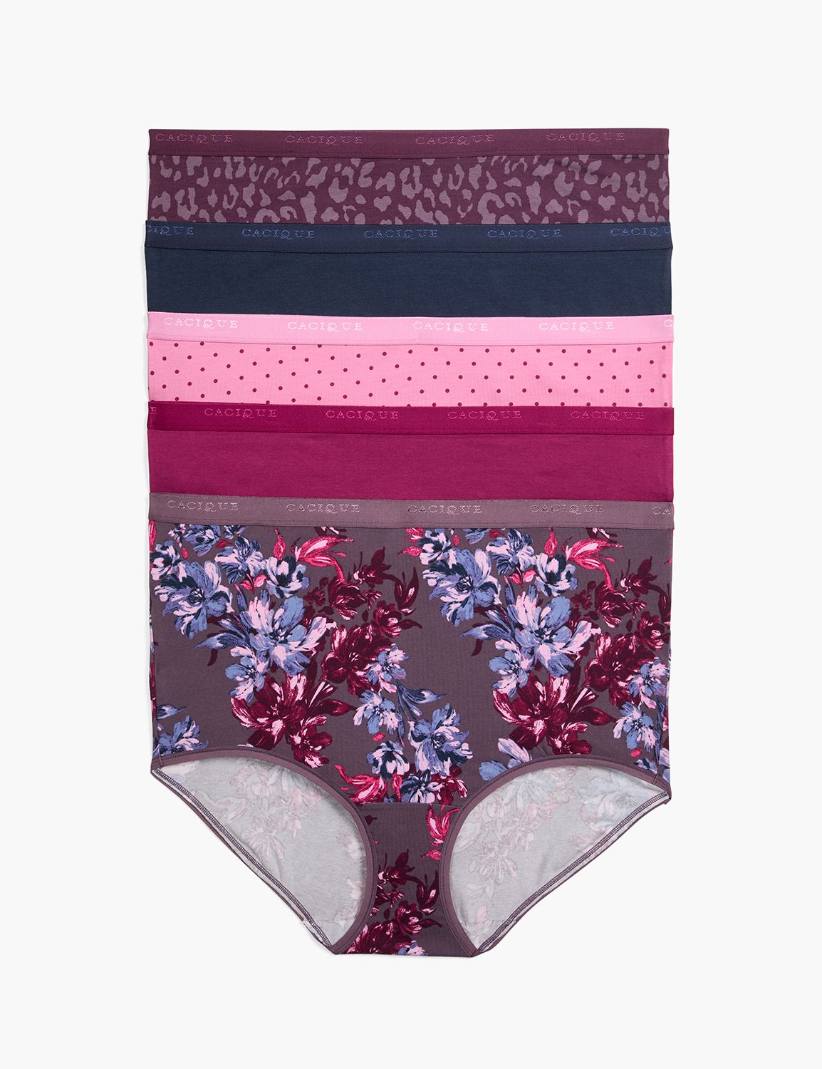 Cotton High-Waist Brief Panty - 5-Pack | LaneBryant