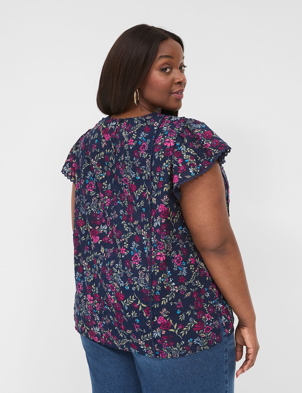 Swing Short Sleeve Crew Neck Blouse | LaneBryant