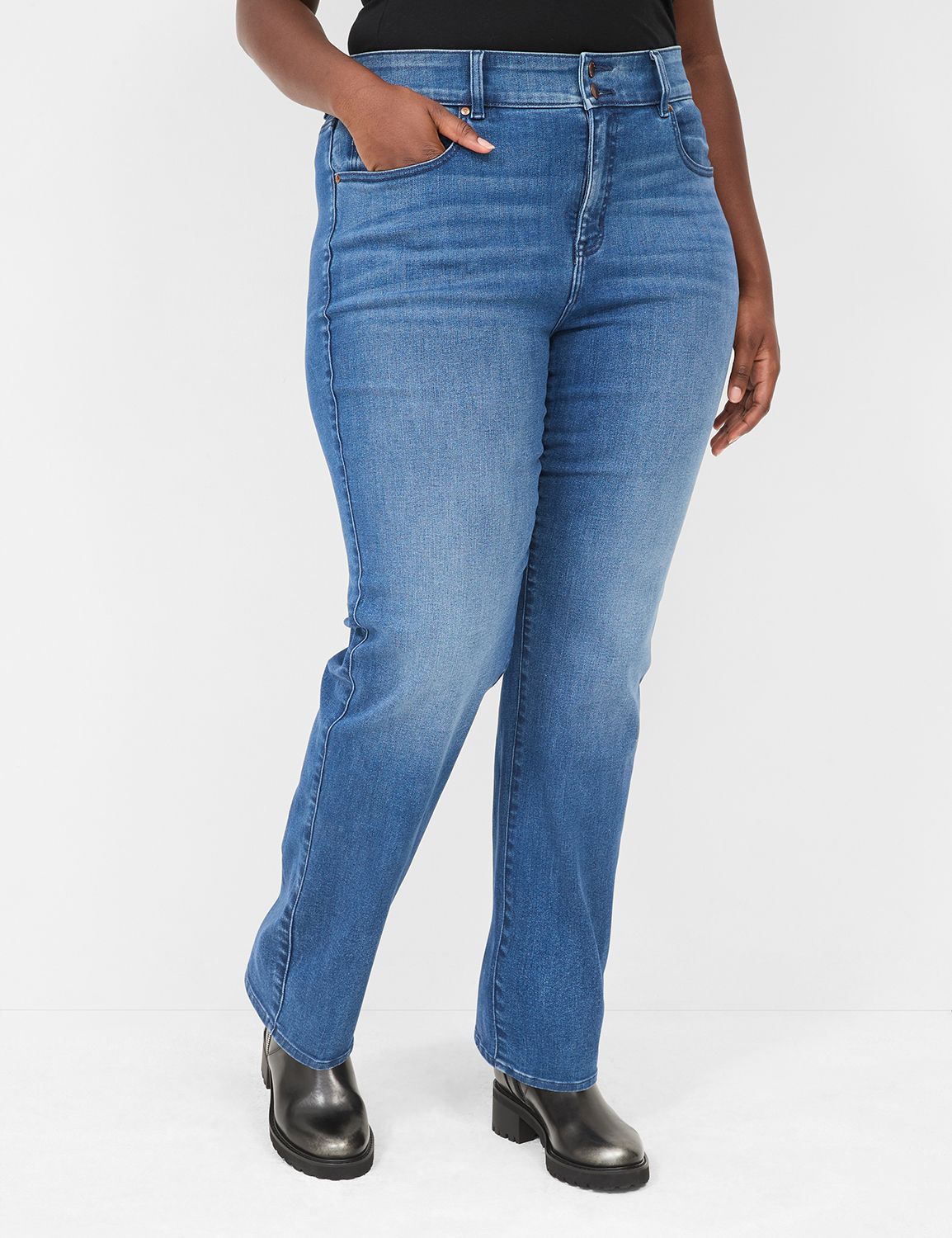 Tighter Tummy Fit High-Rise Straight Jean | LaneBryant