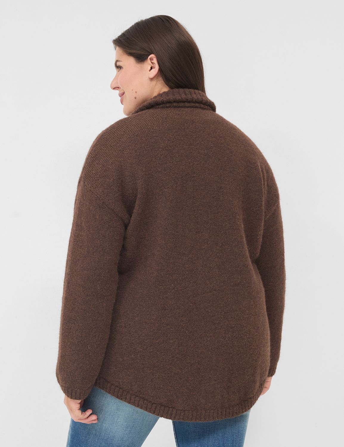 Classic Long Sleeve Open Front Butt | LaneBryant