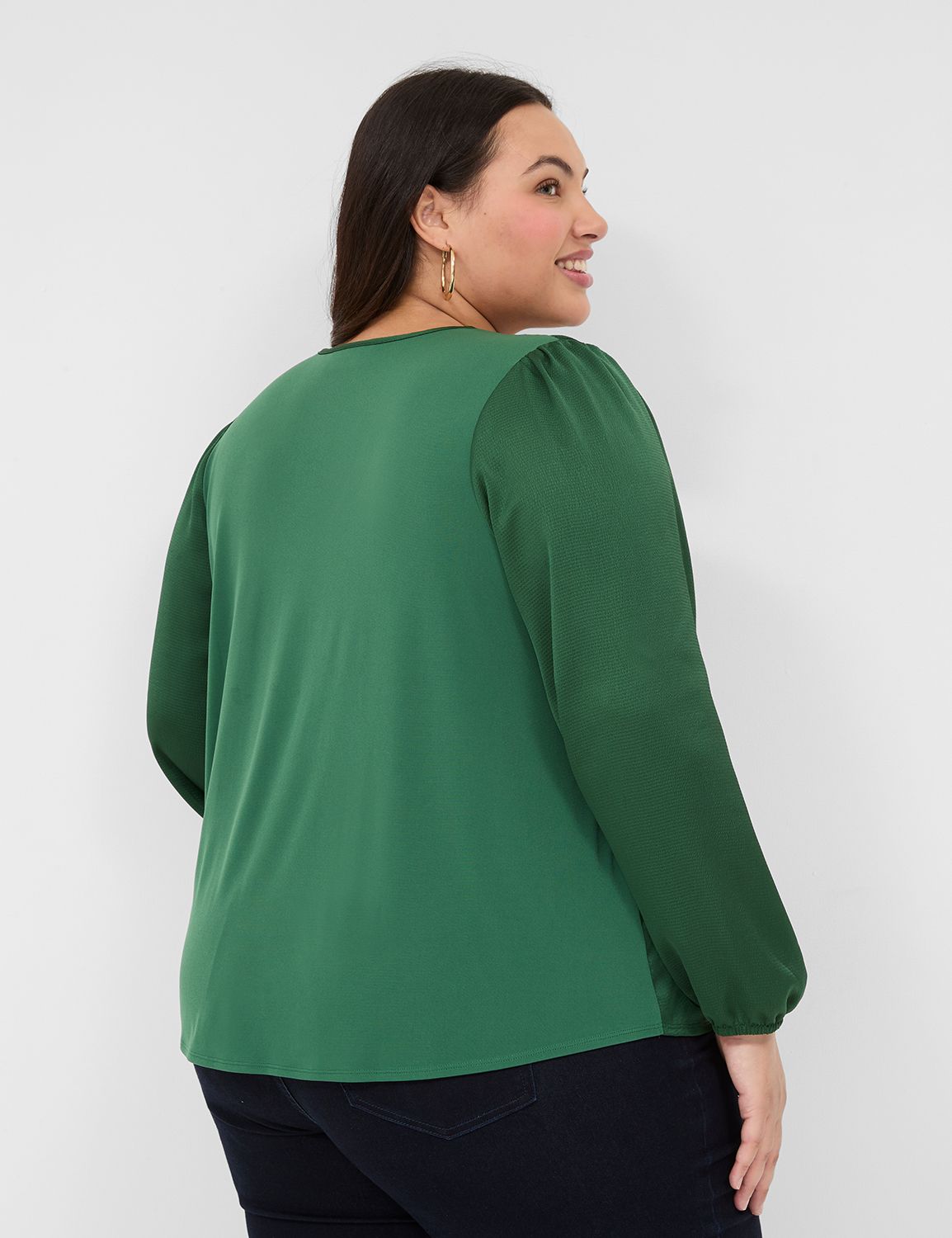 WV Classic Long Sleeve V-Neck Smock | LaneBryant