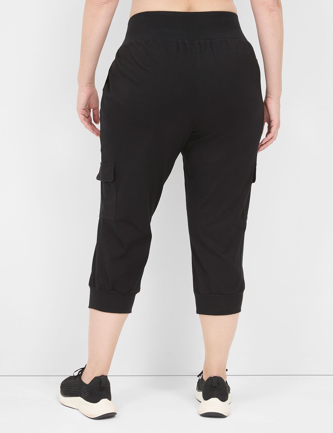 LIVI High-Rise Signature Stretch Capri Slim Cargo Jogger | LaneBryant