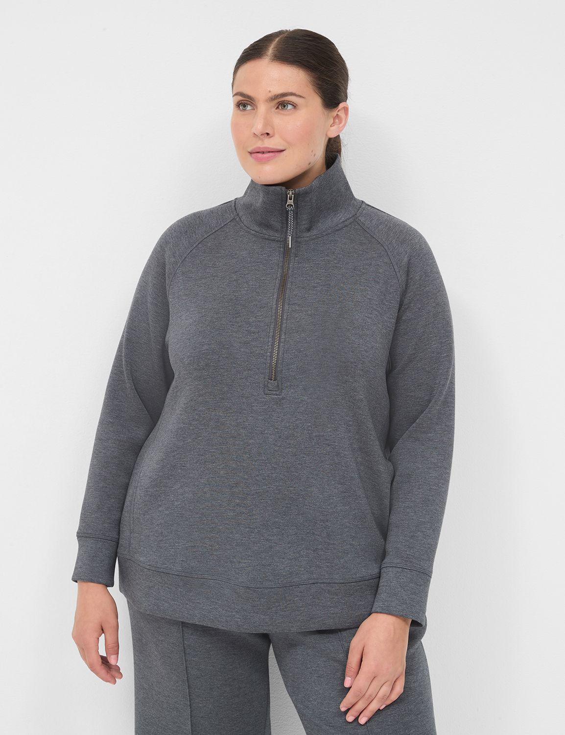 LIVI Long Sleeve 1/2 Zip Journey Sw | LaneBryant