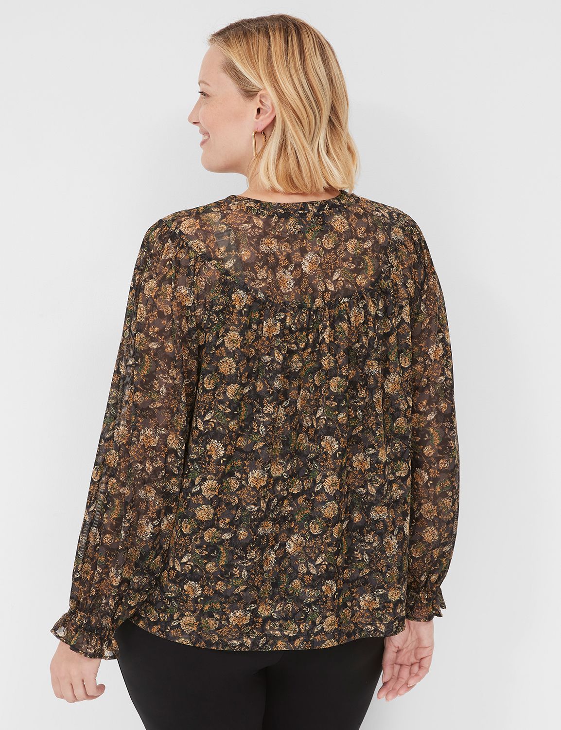Long Sleeve Zen Neck Swing Top F 11 | LaneBryant