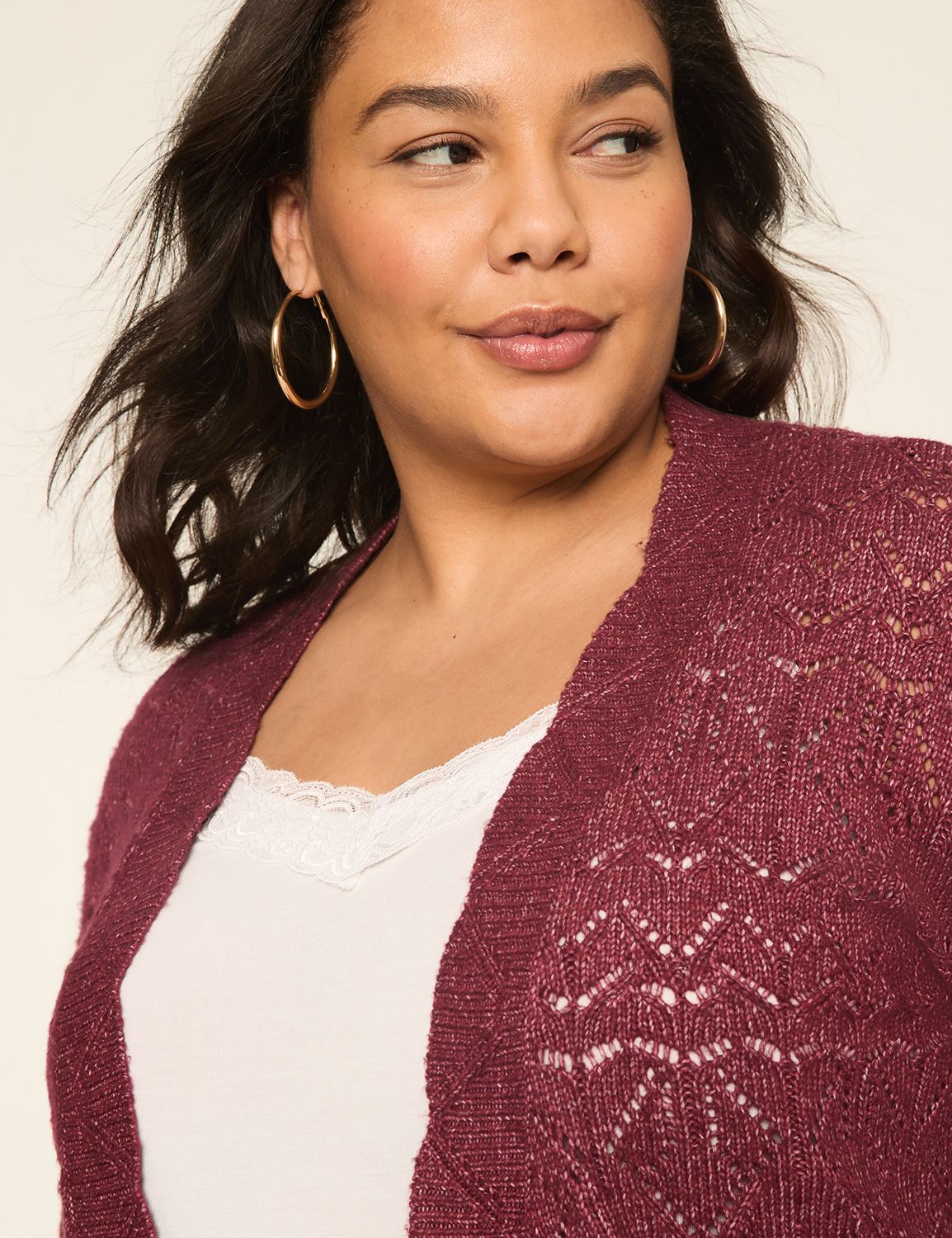 Classic Long Sleeve Open Front Stit | LaneBryant
