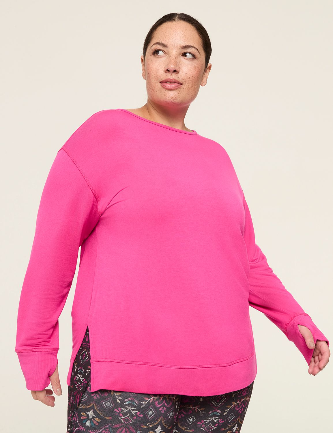 LIVI French Terry Back-Detail Tunic | LaneBryant