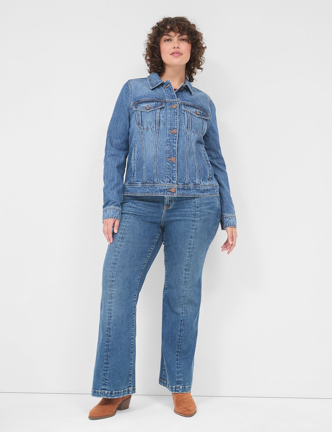 NEW CORE DENIM JACKET - TINTED WASH | LaneBryant