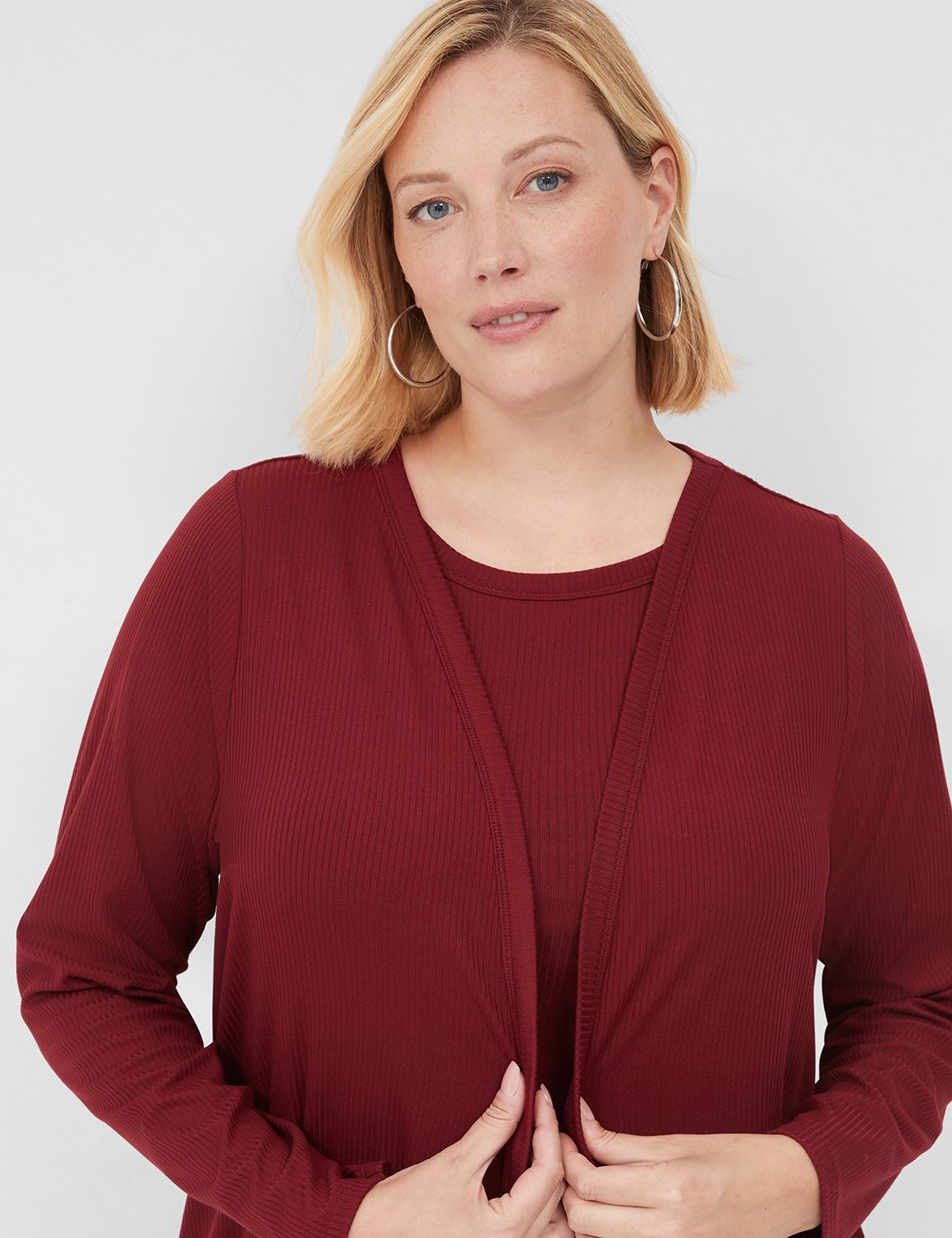 Classic Long Sleeve Open Front Over | LaneBryant