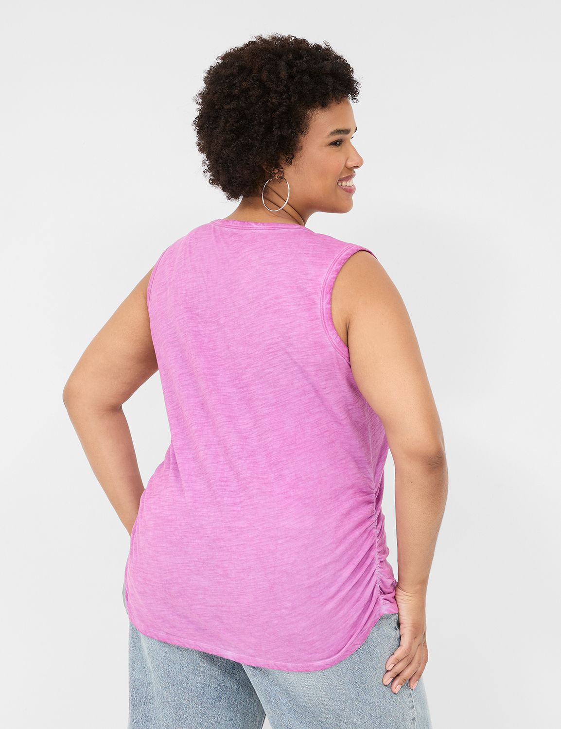 Casual Scoop Neck Side Ruched Tank | LaneBryant