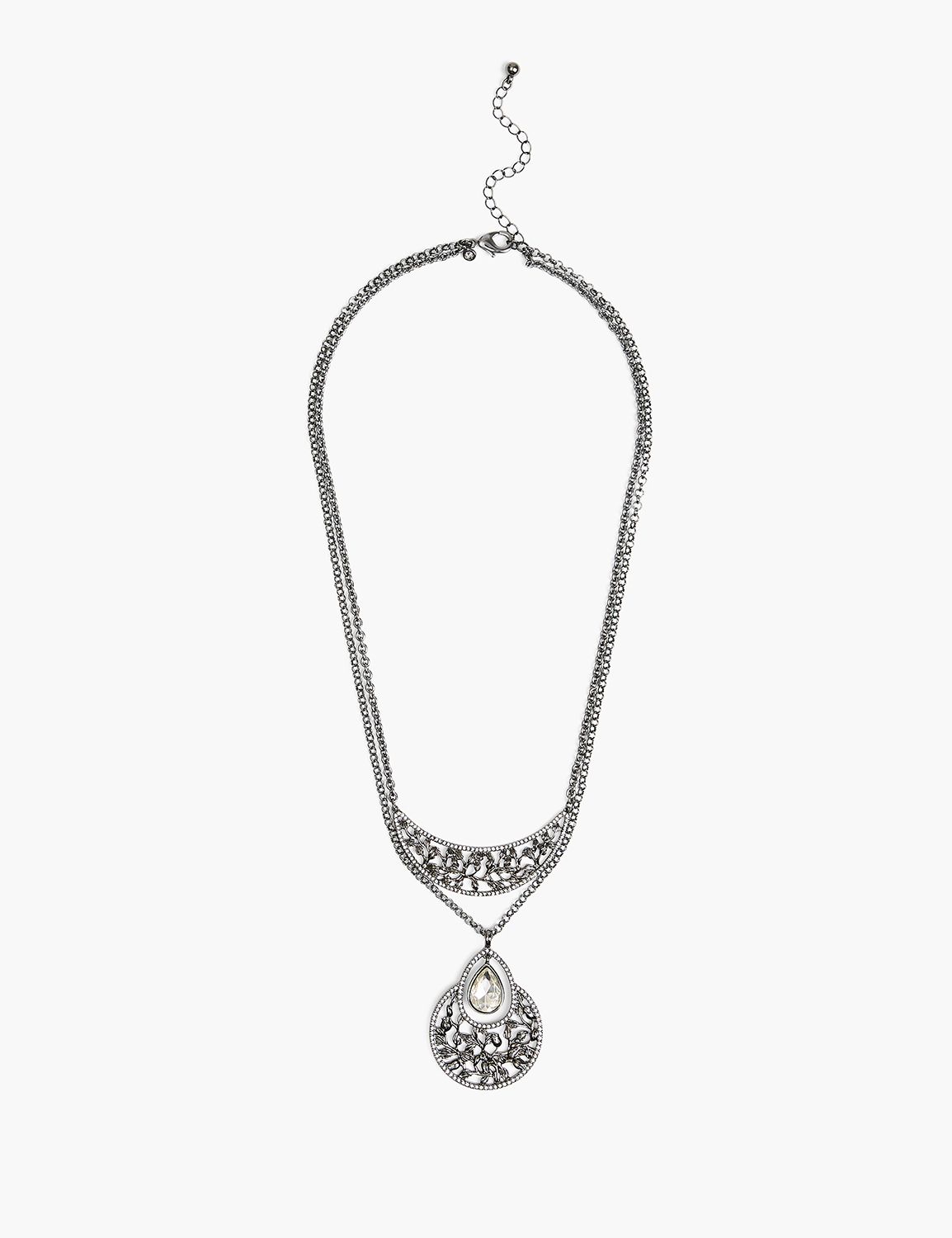 Filigree Leaf Multi Row Necklace | LaneBryant