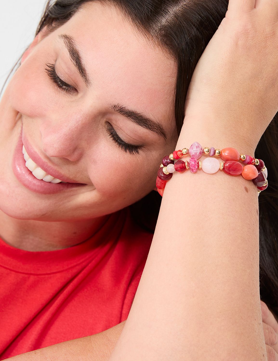 Pink Stone Stretch Bracelets | LaneBryant