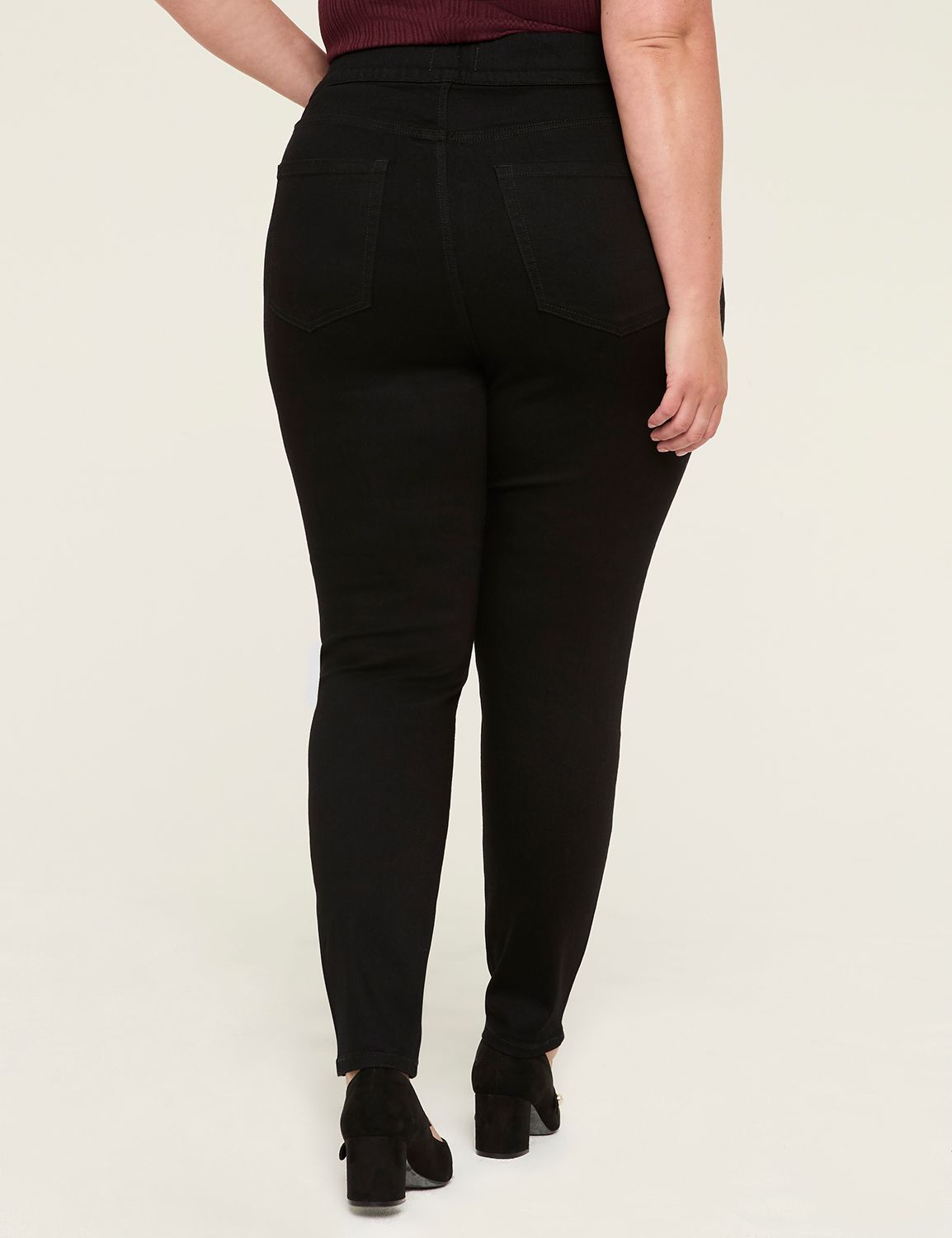 HIGH RISE PULL ON JEGGING - BLACK R | LaneBryant