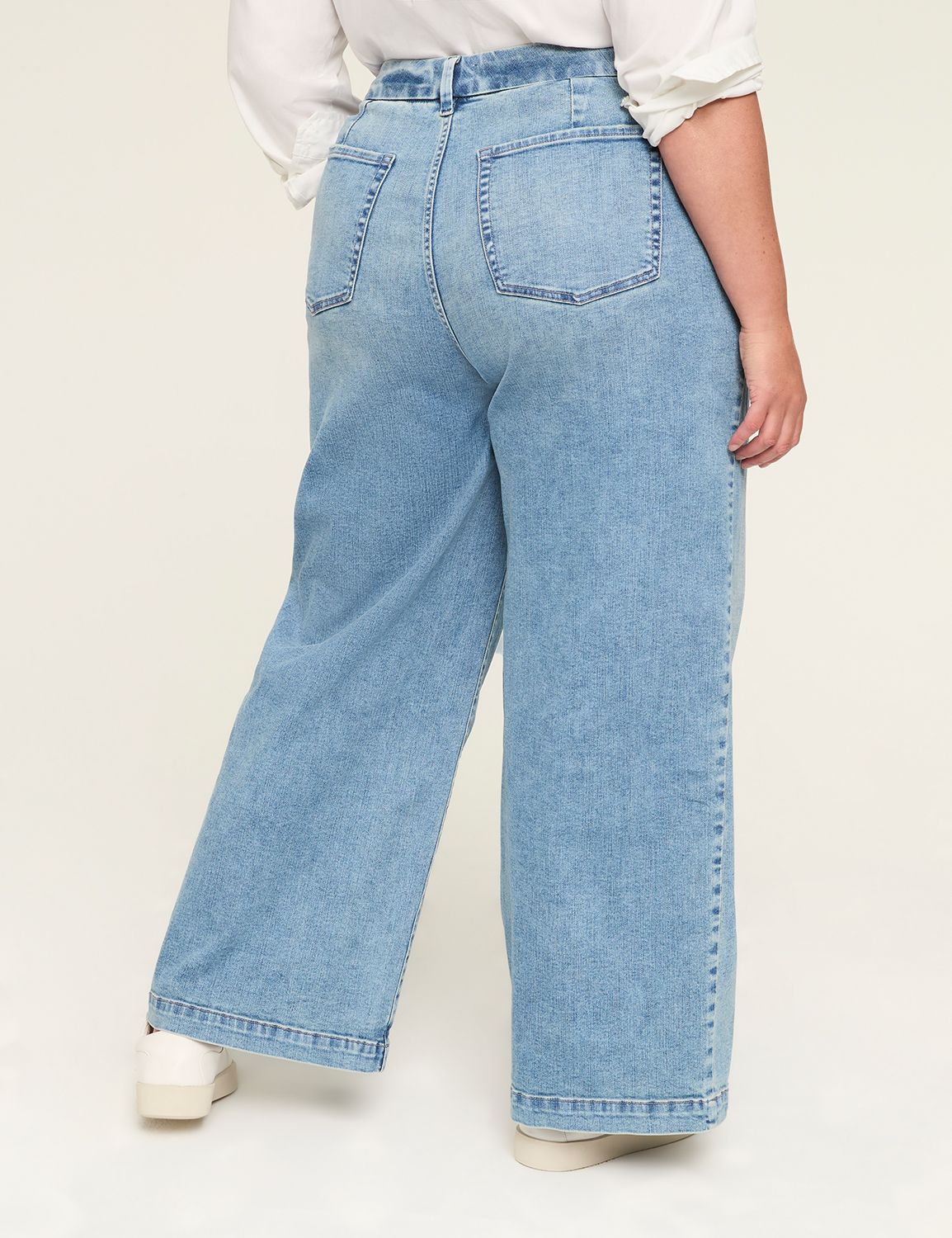 HIGH RISE WIDE LEG TROUSER - AQUAMA | LaneBryant