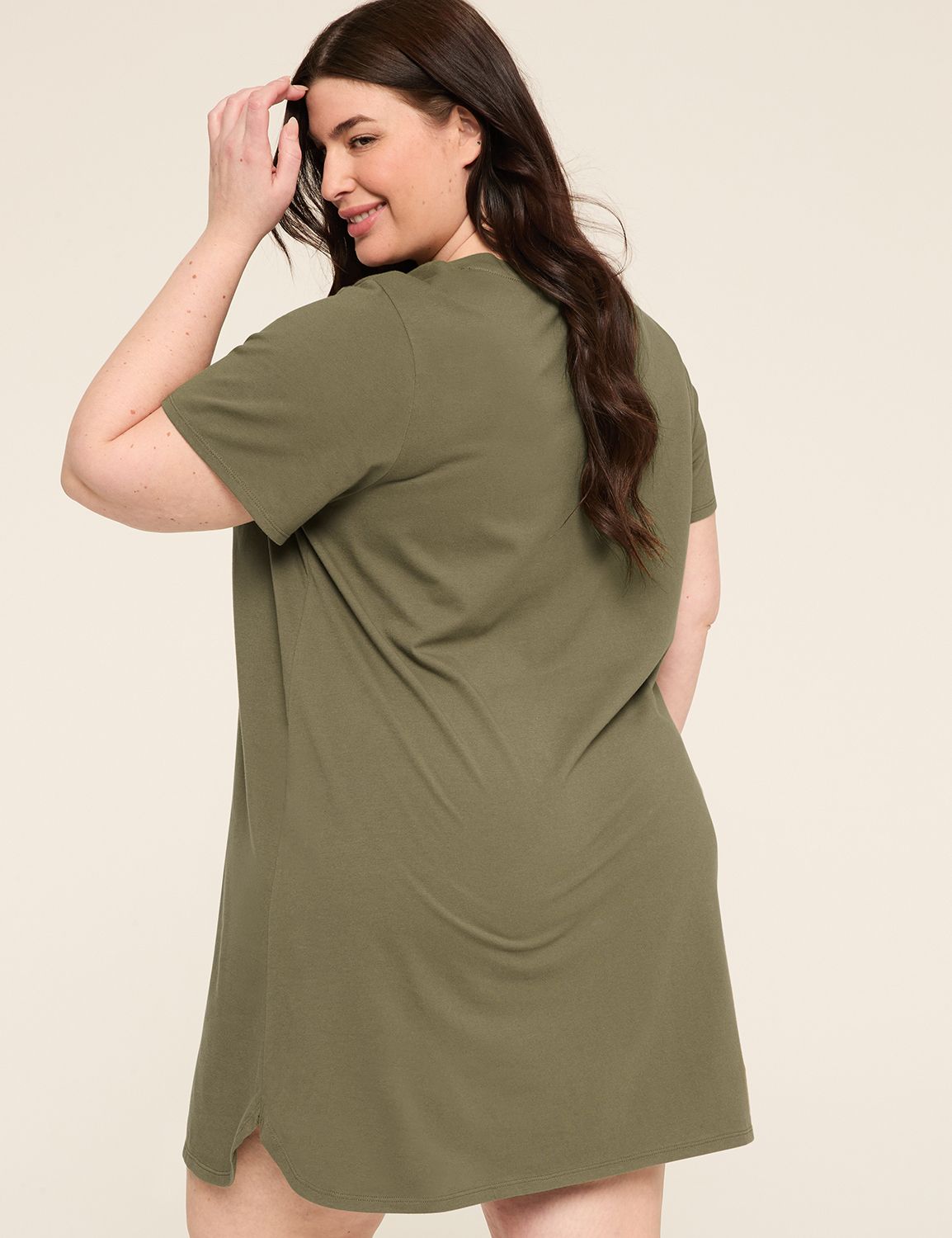 Comfy Cotton Satin-Trim Sleepshirt | LaneBryant