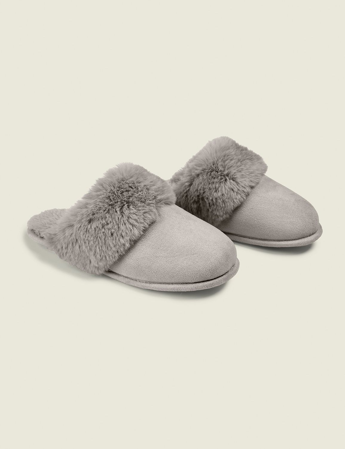 FAUX FUR SLIDE SLIPPERS H 1144709 | LaneBryant