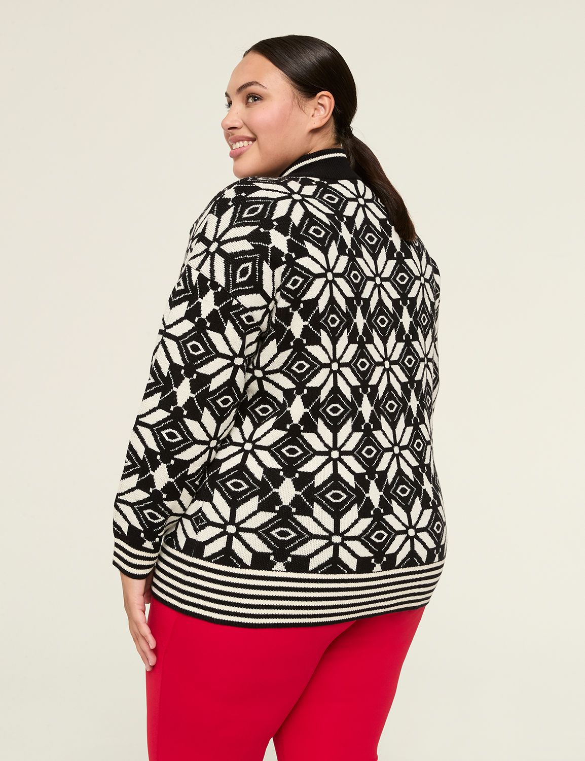Classic Long Sleeve Zip Front Sweat | LaneBryant