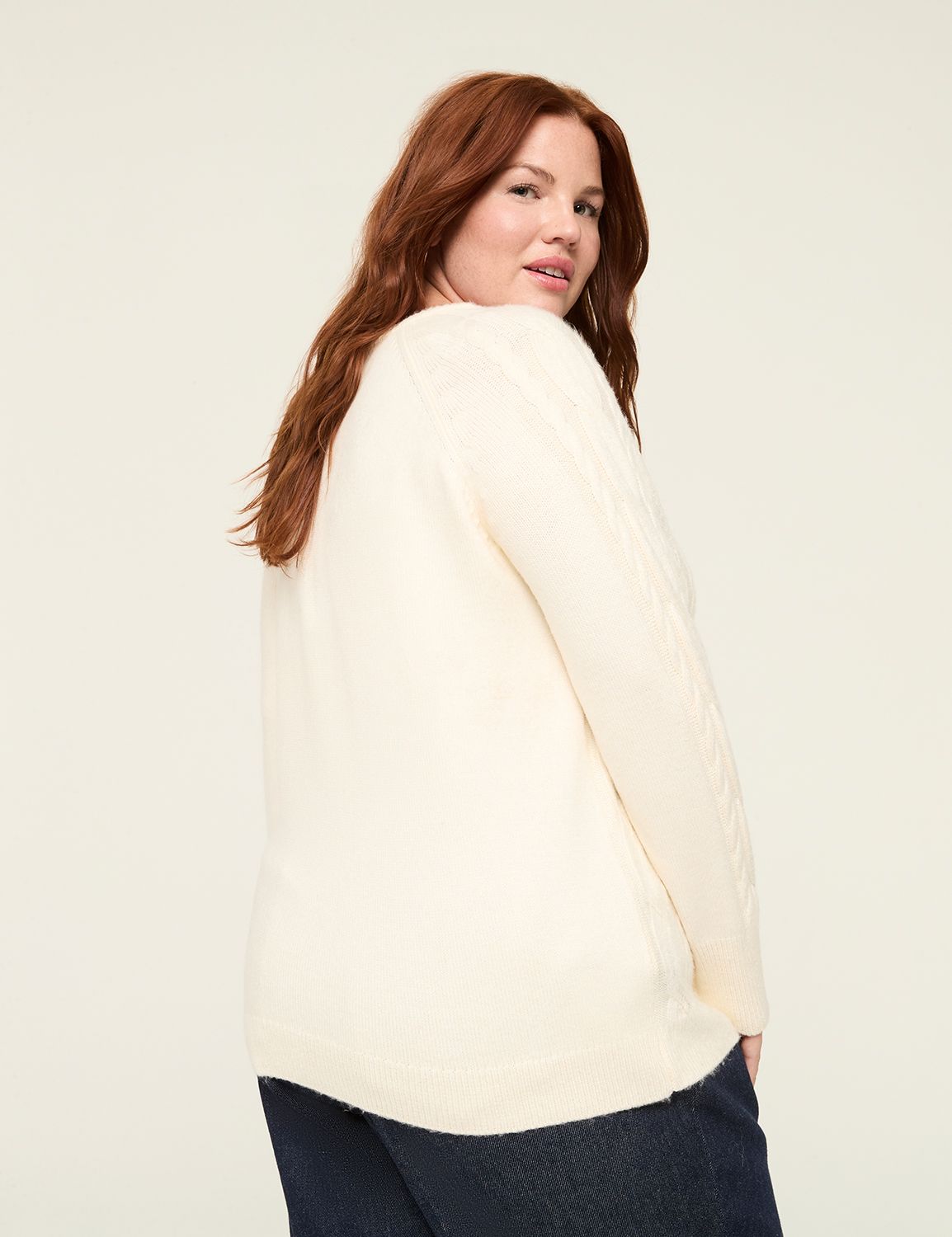 Classic Long Sleeve Round Neck Sequ | LaneBryant