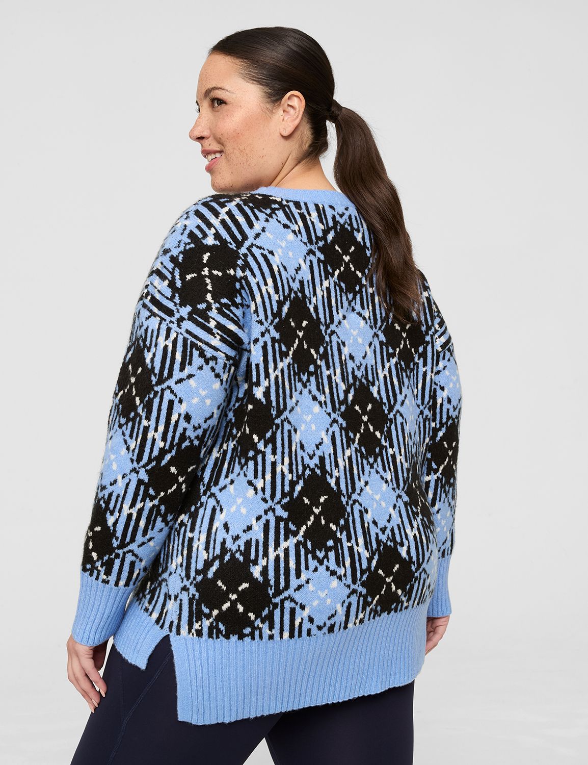 Plaid Jacquard Sweater | LaneBryant