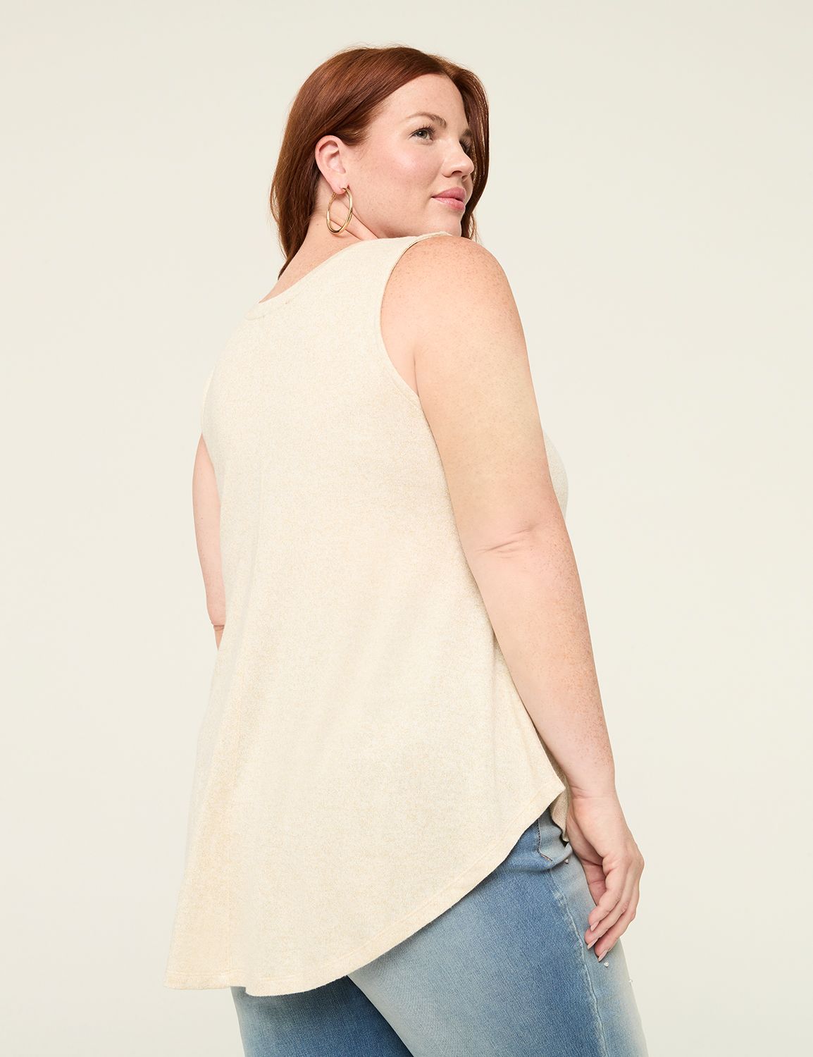 Sleeveless V-Neck Swing Tank F 1143 | LaneBryant