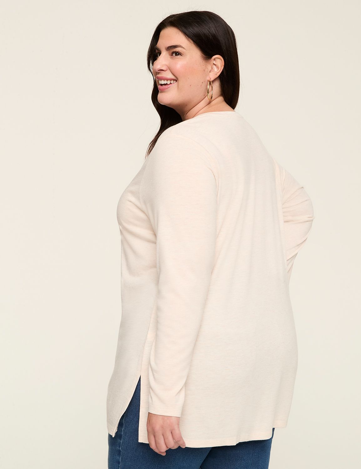 Classic Long Sleeve V-Neck Tunic Te | LaneBryant