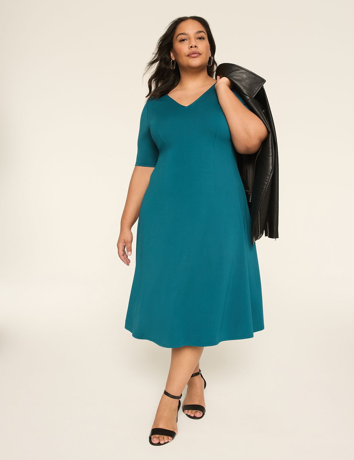 PERFECT SLEEVE VNECK ALINE DRESS 11 | LaneBryant