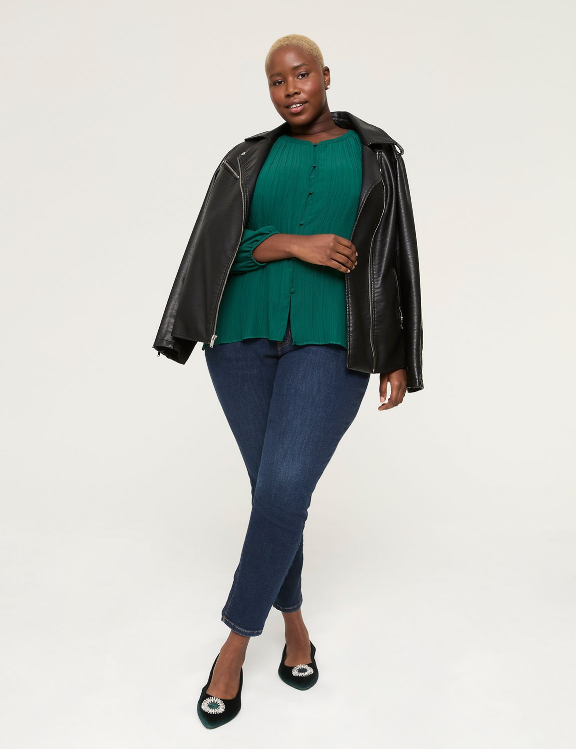 Swing Bracelet Sleeve Collared Butt | LaneBryant