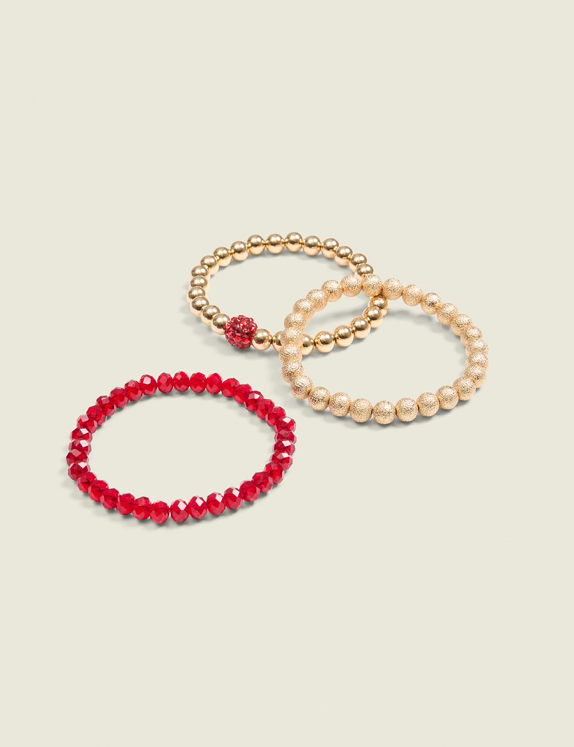 Red & Gold Stretch Bracelet Pack | LaneBryant