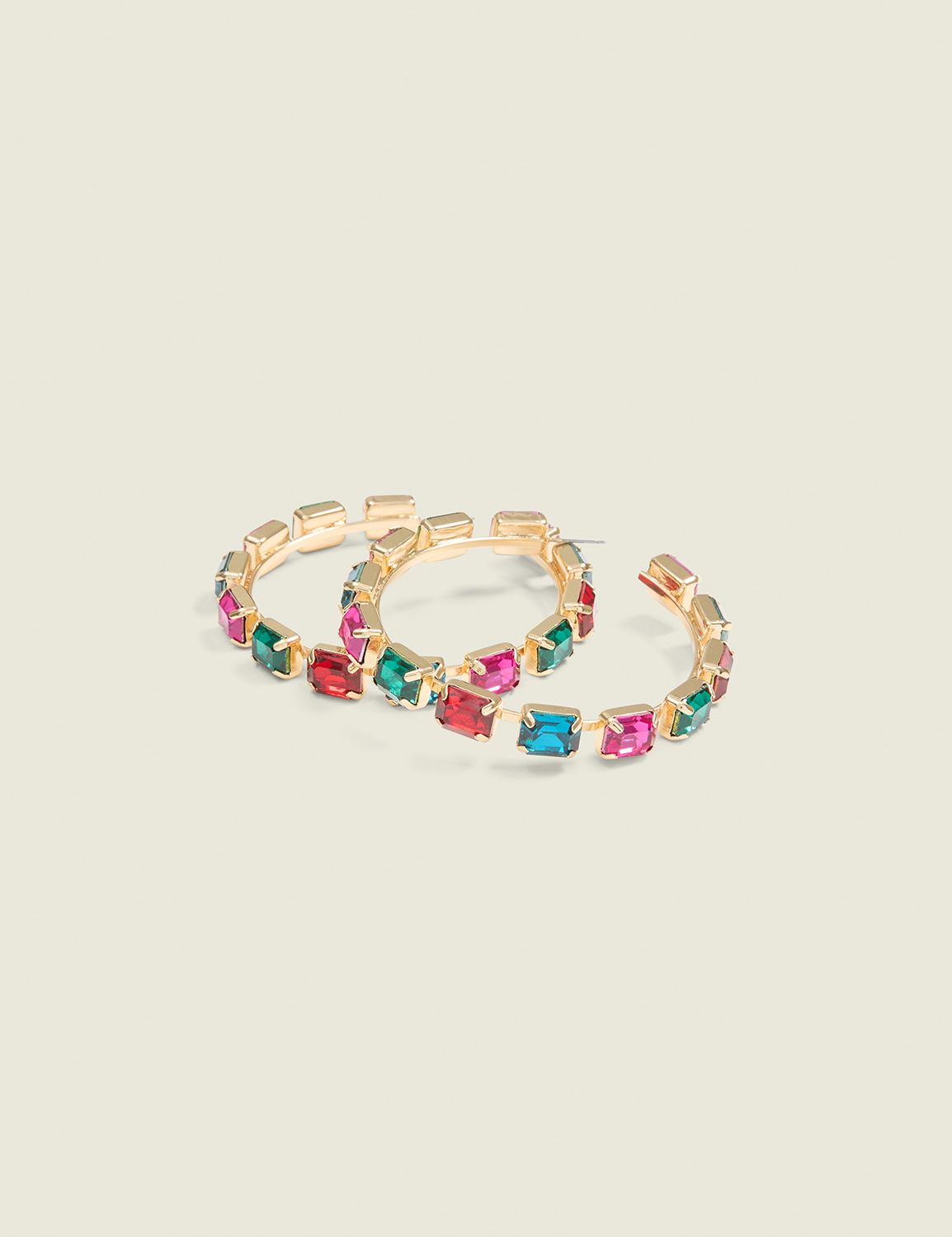 Multi Color Stone Hoop Earrimgs | LaneBryant