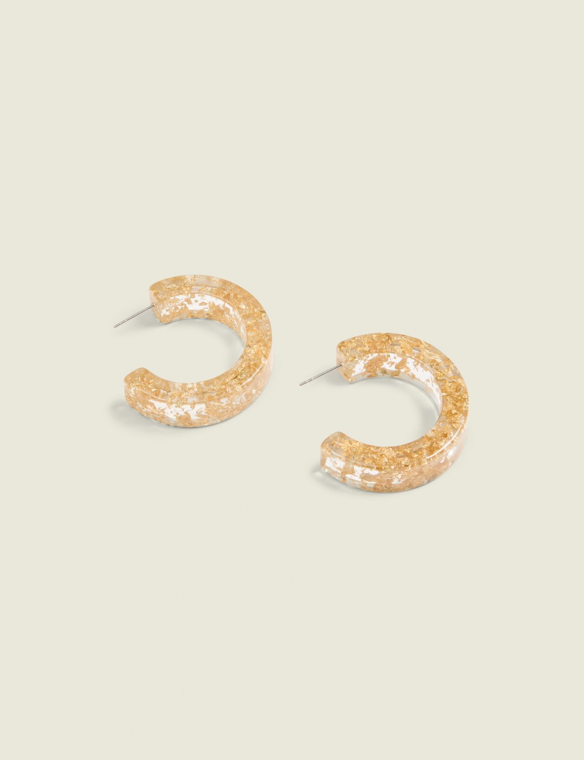 Gold Flake Hoop Earrings | LaneBryant