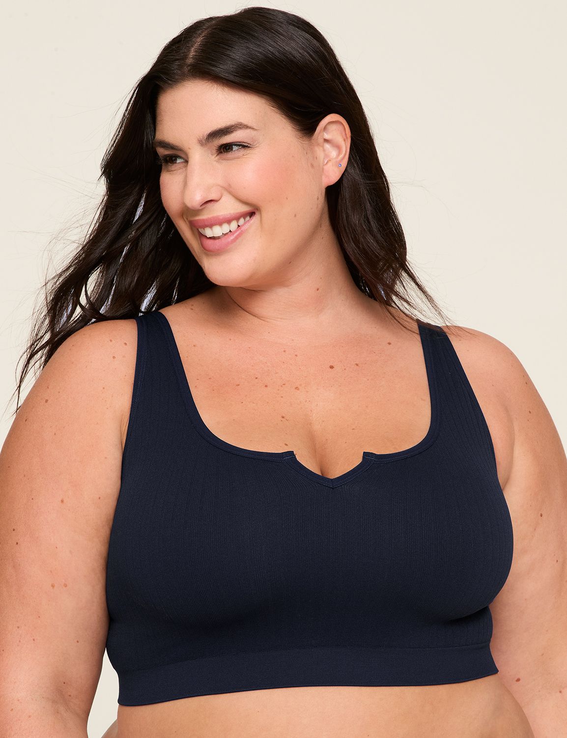 Seamless Rib Notch-Neck Bralette | LaneBryant