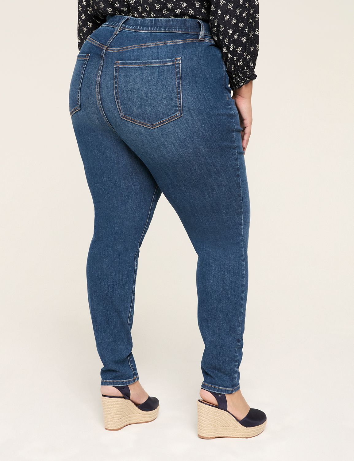 HIGH RISE TIGHTER TUMMY PULL ON JEG | LaneBryant
