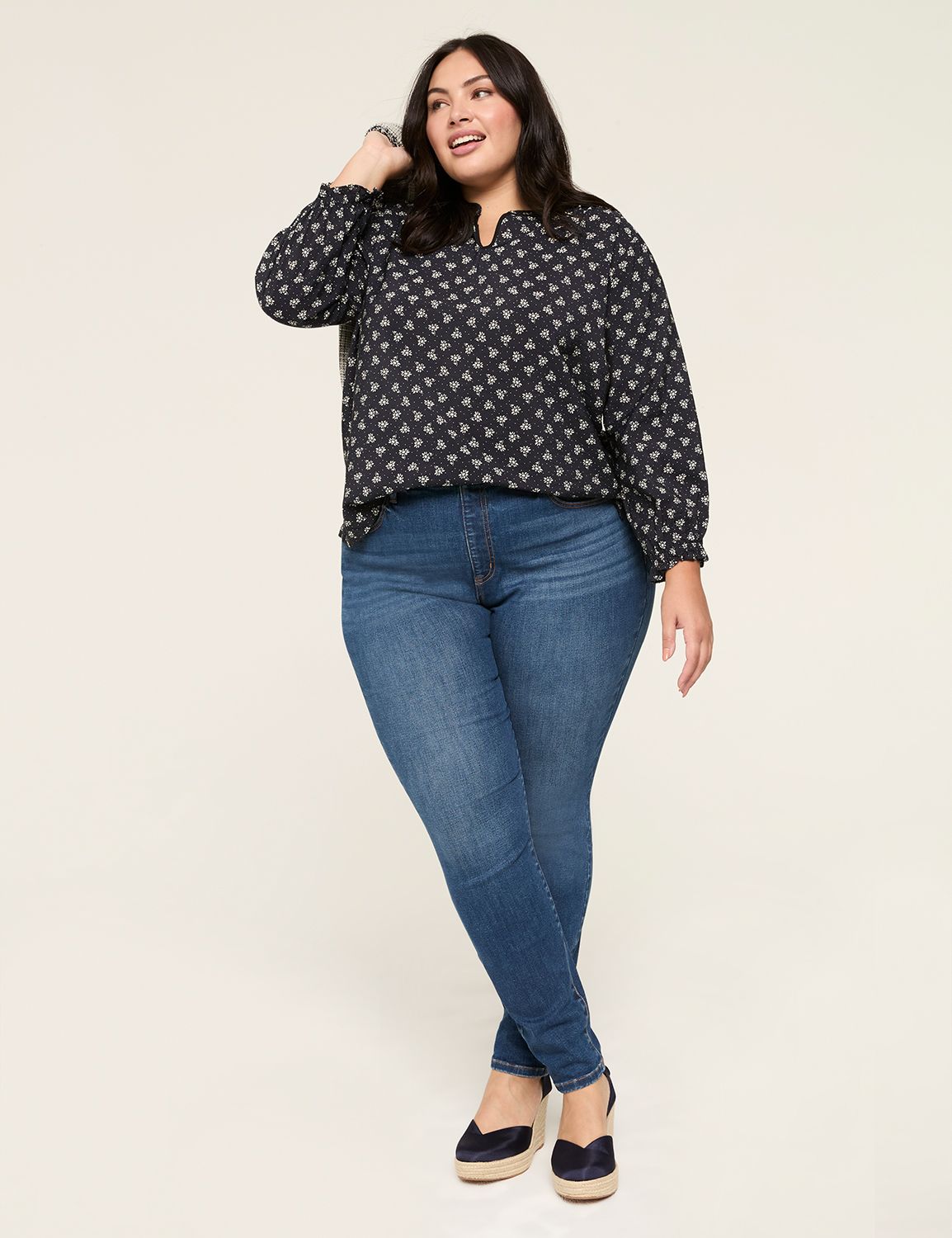 HIGH RISE TIGHTER TUMMY PULL ON JEG | LaneBryant