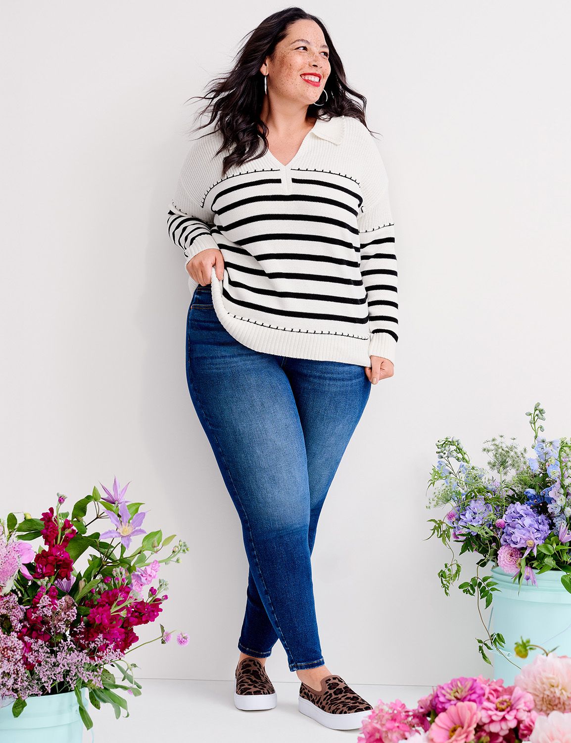 HIGH RISE TIGHTER TUMMY PULL ON JEG | LaneBryant