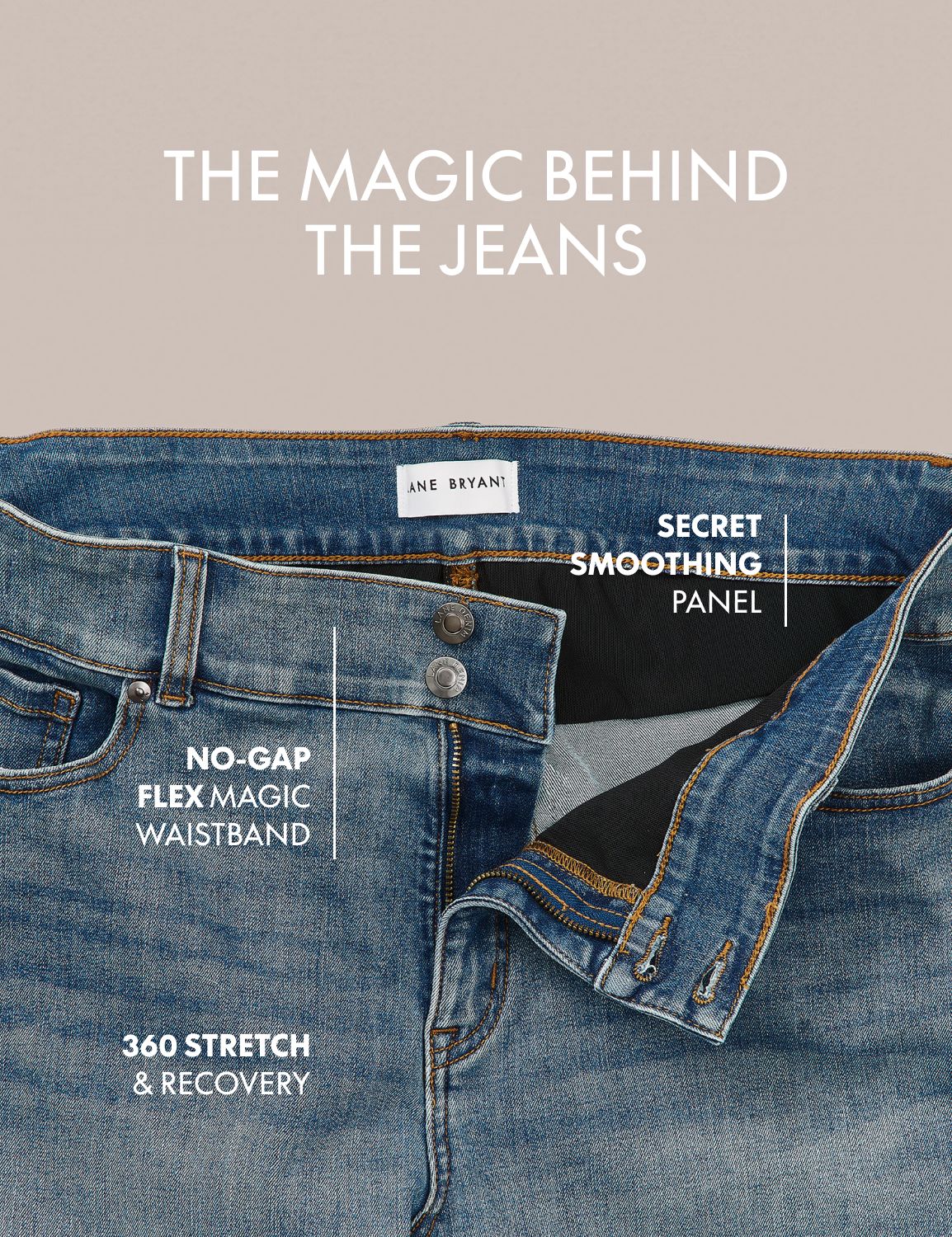 HIGH RISE TIGHTER TUMMY PULL ON JEG | LaneBryant