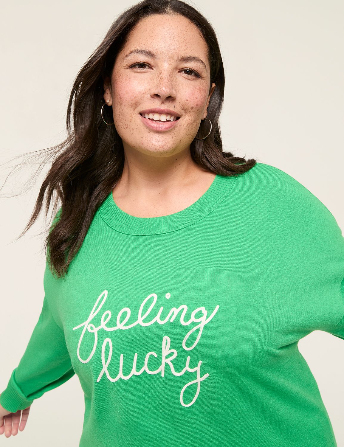 Classic Long Sleeve Open Crew Neck | LaneBryant