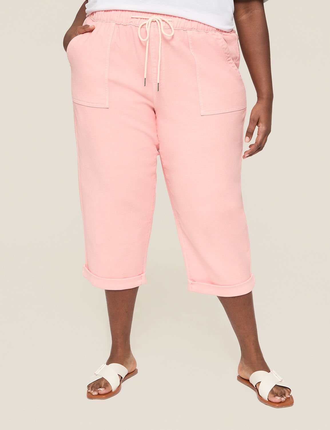 PULL ON KNIT CAPRI - GARMENT DYED - | LaneBryant