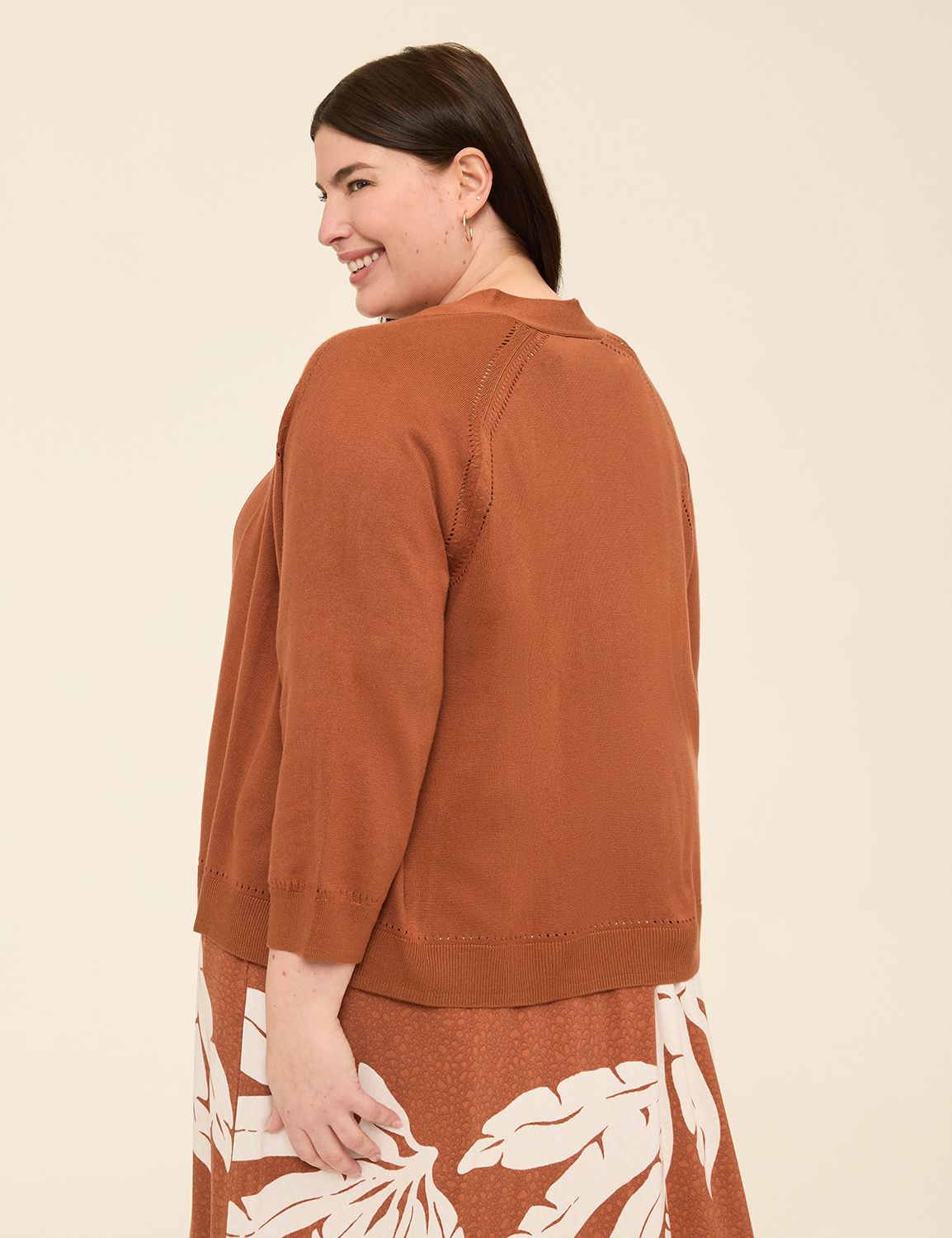 Classic 3/4 Sleeve Open Front Shrug | LaneBryant
