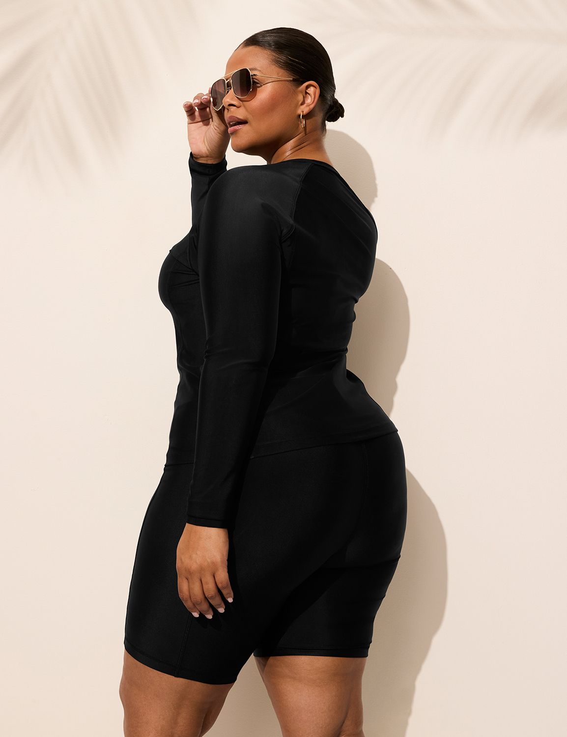 Plus Size | Long Sleeve Full Zip Rash Guard 114 | LaneBryant