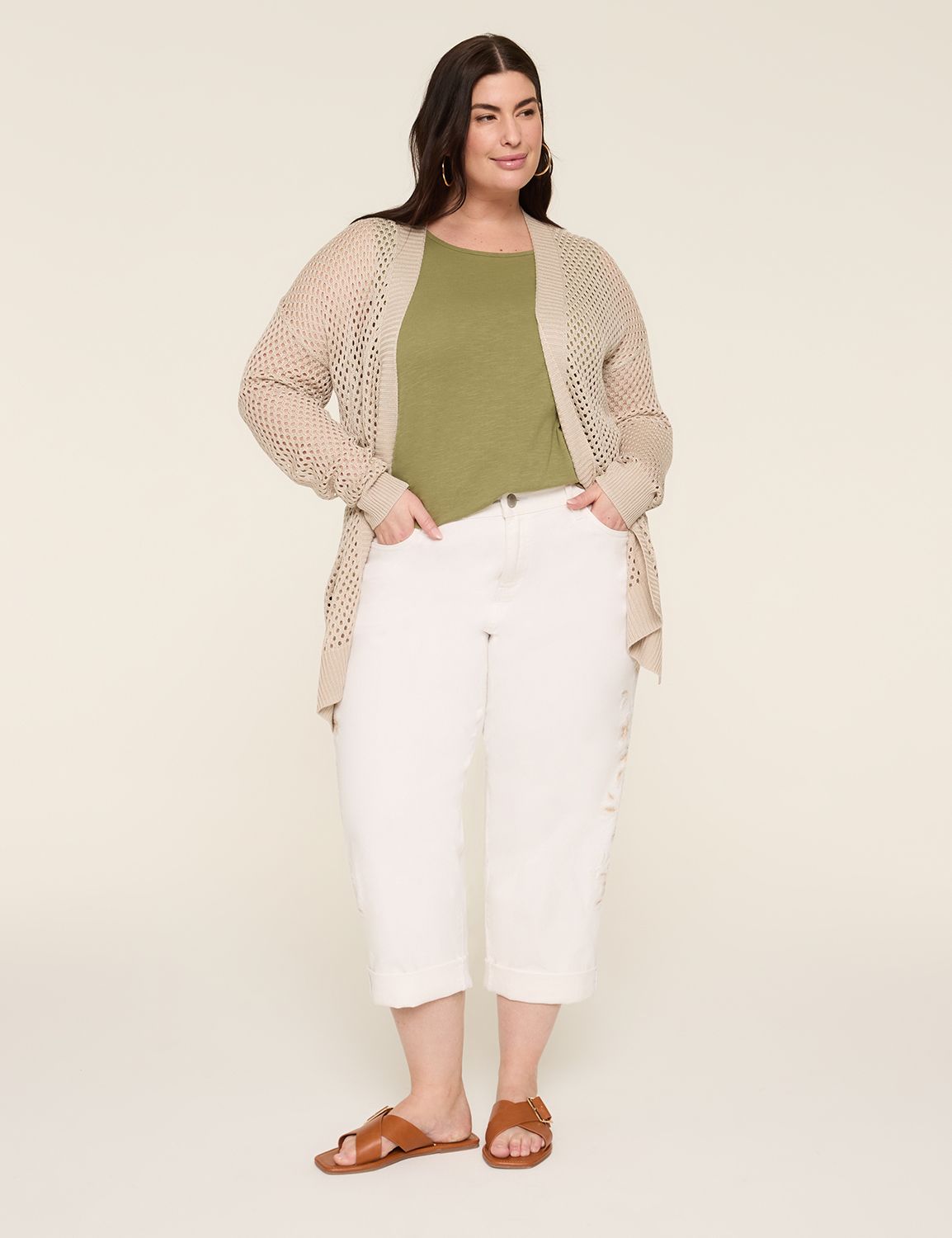 BOYFRIEND CAPRI - FLORAL EMBROIDERY | LaneBryant