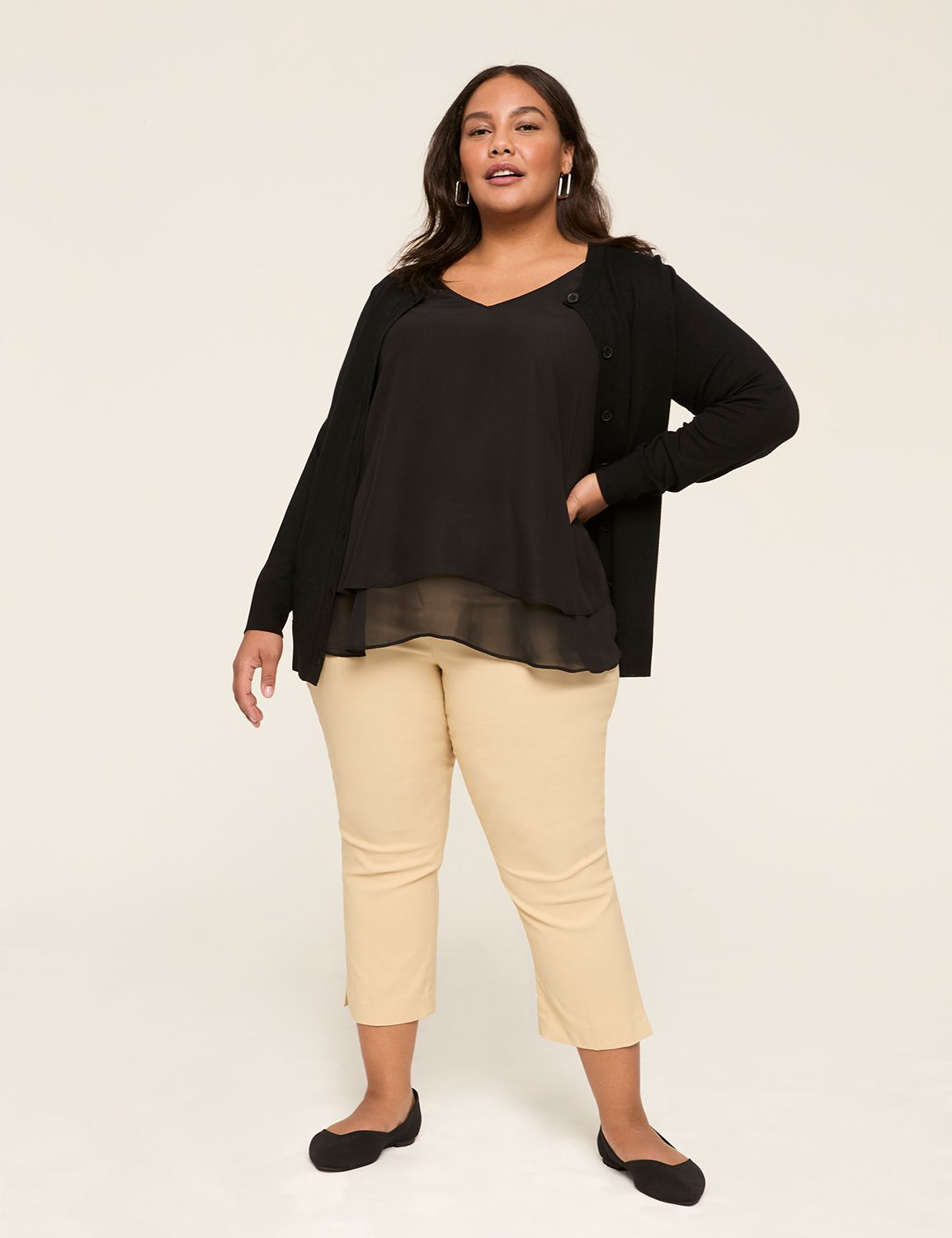 The 4-Season Slim Capri-Solid/Print | LaneBryant