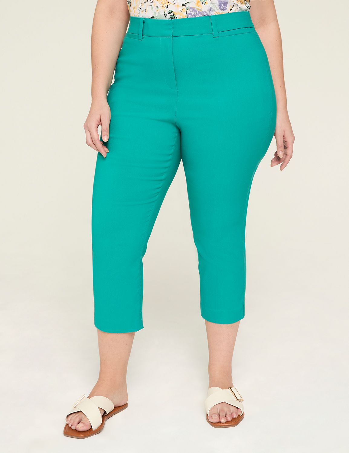 The 4-Season Slim Capri-Solid/Print | LaneBryant