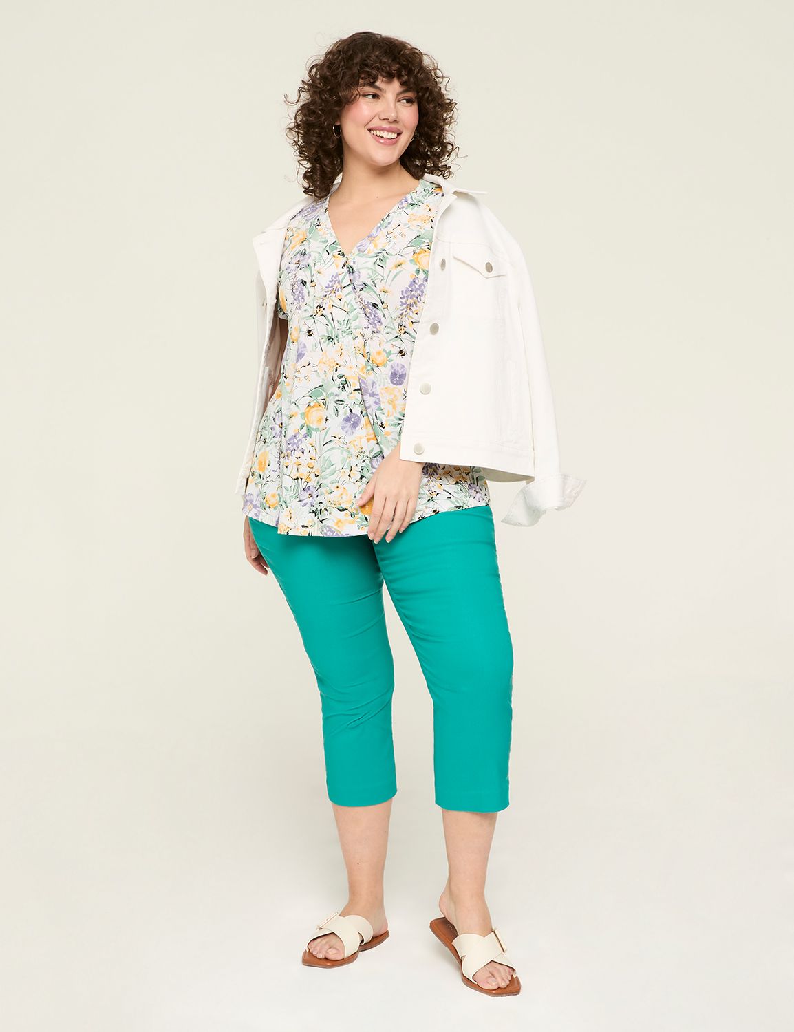 The 4-Season Slim Capri-Solid/Print | LaneBryant