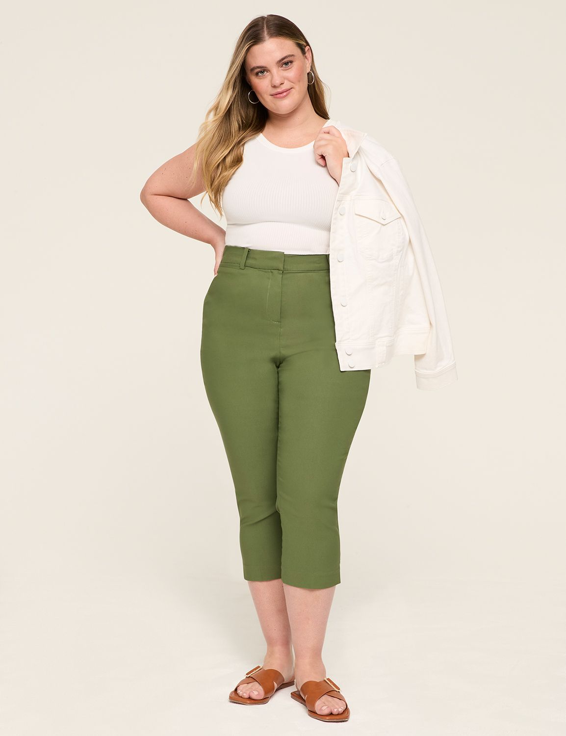 The 4-Season Slim Capri-Solid/Print | LaneBryant
