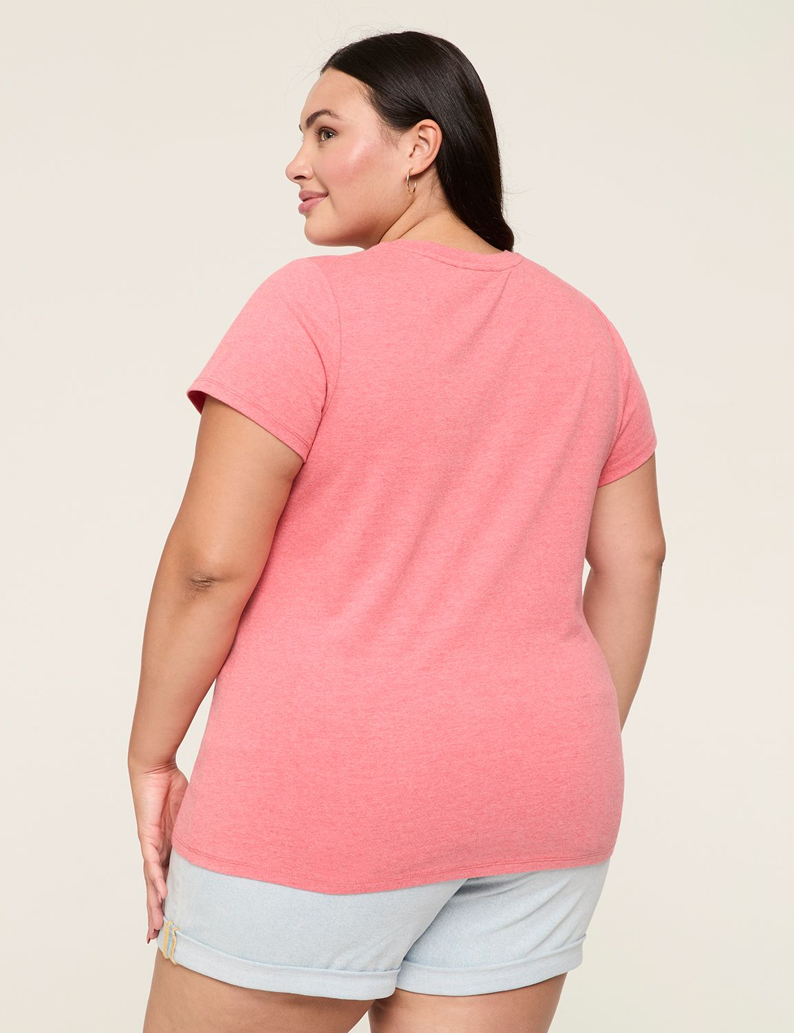 Classic Short Sleeve Crew Neck Tee | LaneBryant