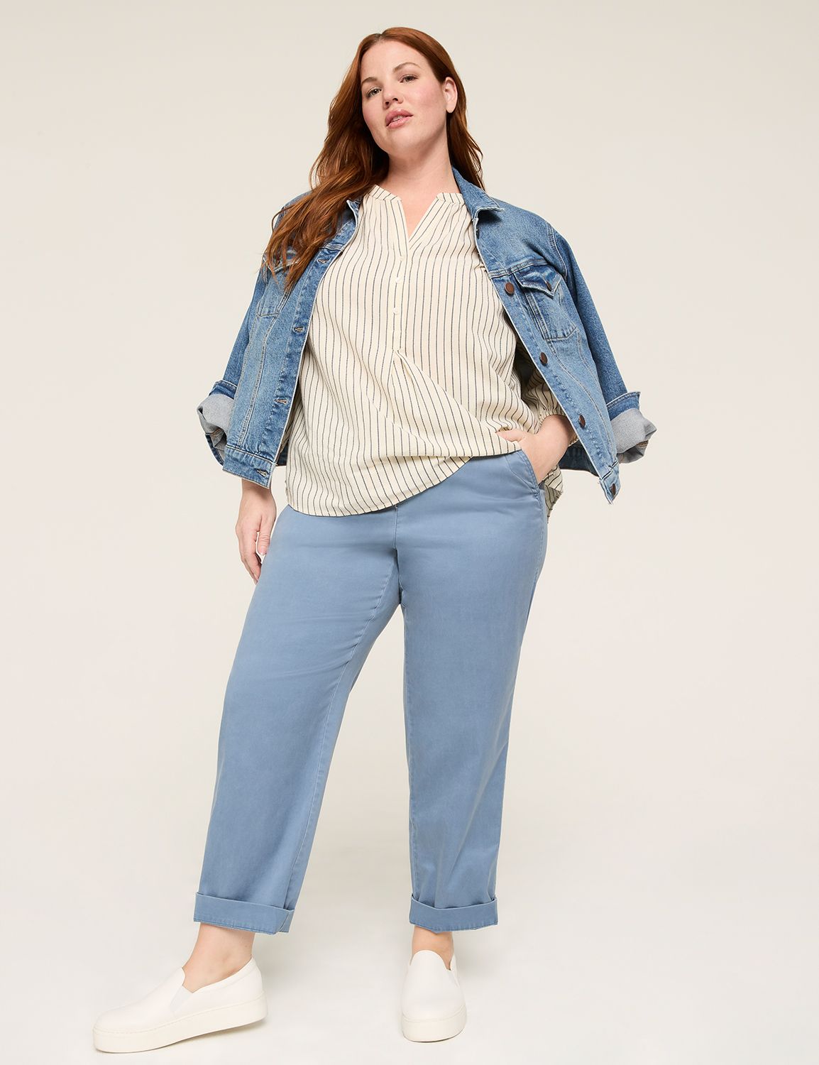 Casual Pullon Ankle - Sateen Chino | LaneBryant