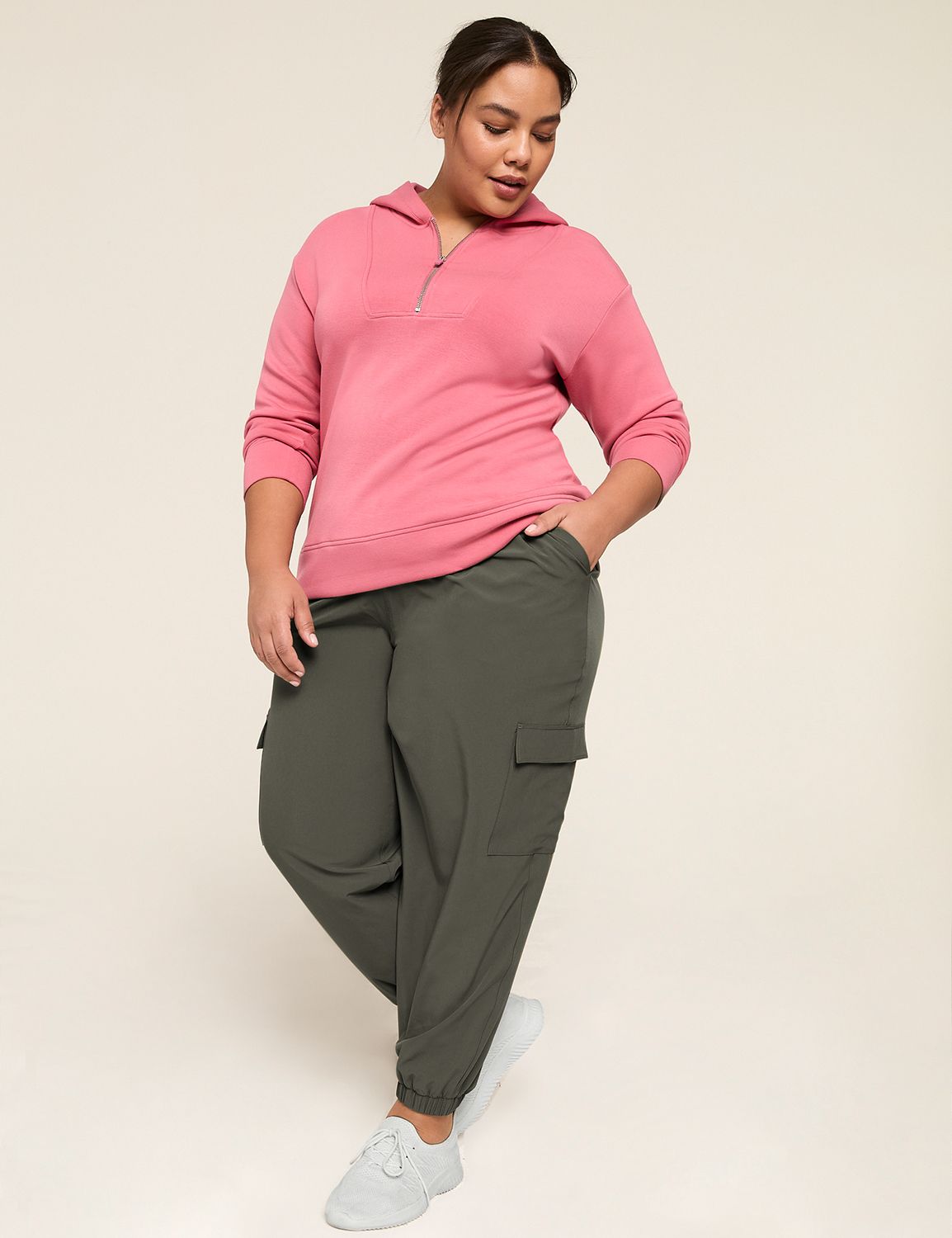 LIVI Mid Rise Woven Full Length Car | LaneBryant